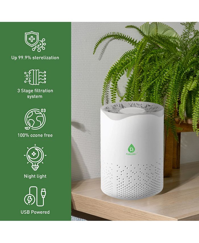 PURSONIC USB Powered Air Purifier With Night Light - Macy's