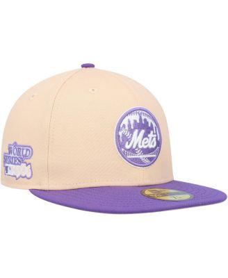 Men's New Era Peach, Purple New York Mets 1986 World Series Side Patch ...