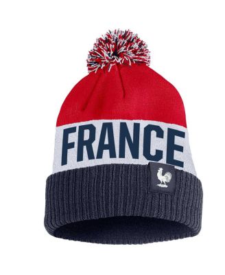 Men's Nike Navy, Red France National Team Classic Stripe Cuffed Knit ...