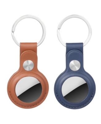 Wasserstein Apple AirTag Holder PU Leather Keychain - Keyring and ...