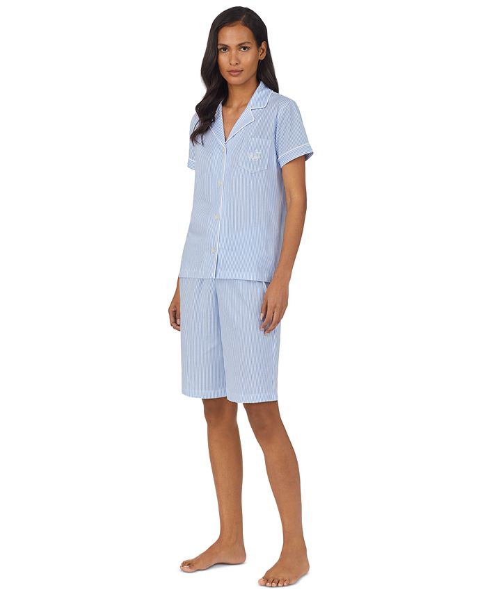 Lauren Ralph Lauren Bingham Bermuda Printed Cotton Pajama Set & Reviews ...