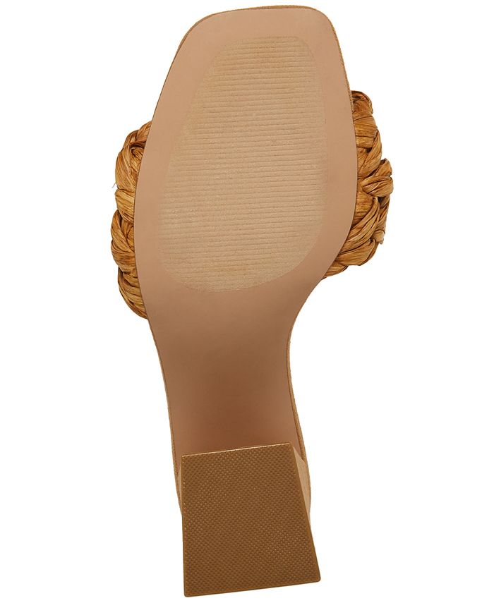 Steve Madden Women's Mylee Raffia Block-Heel Sandals - Macy's