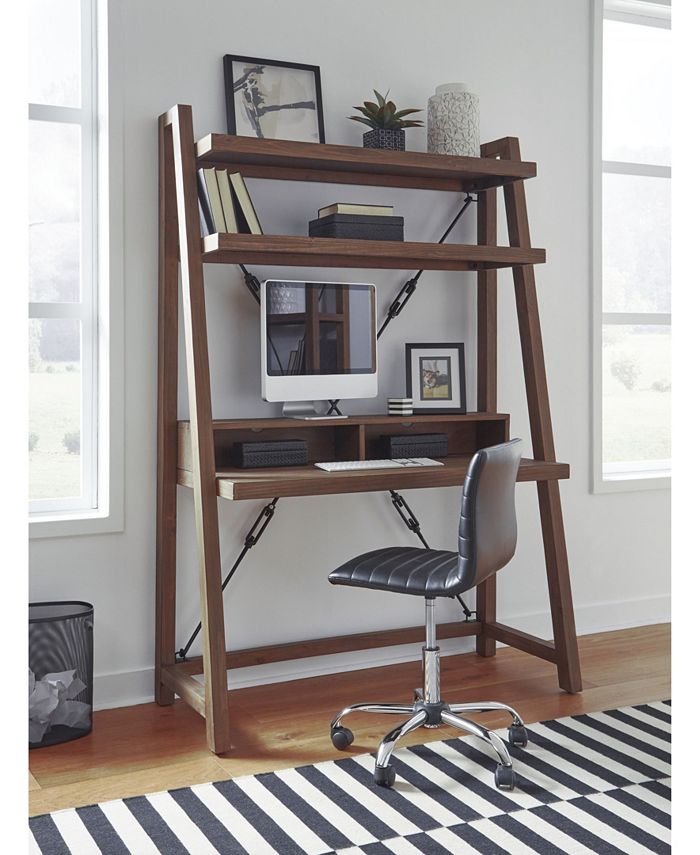 Furniture Autumn Flint Oak Home Office Ladder Desk - Macy's