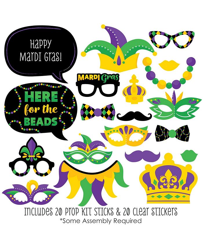 Big Dot of Happiness Colorful Mardi Gras Mask - Masquerade Party Photo ...