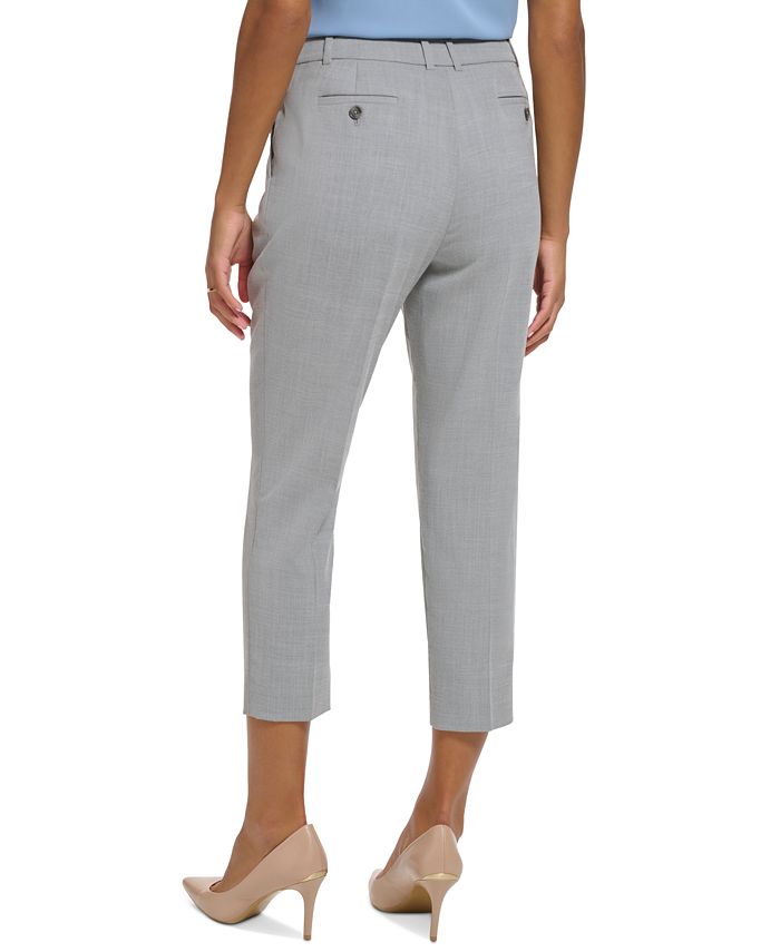 Calvin Klein Petite Pleated Cropped Pants - Macy's