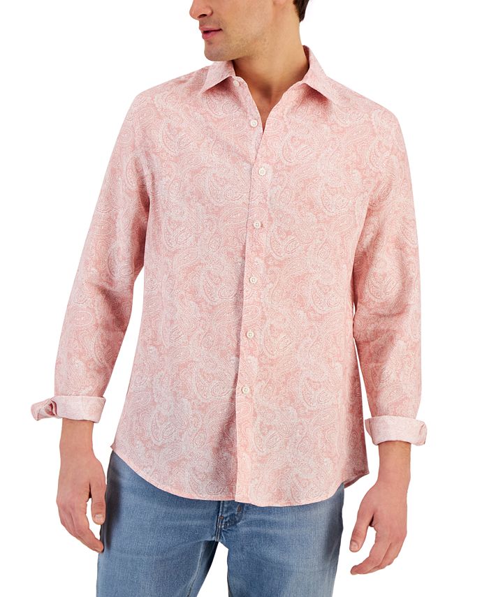 Club Room Mens Long Sleeve Elevated Kona Paisley Shirt Created For