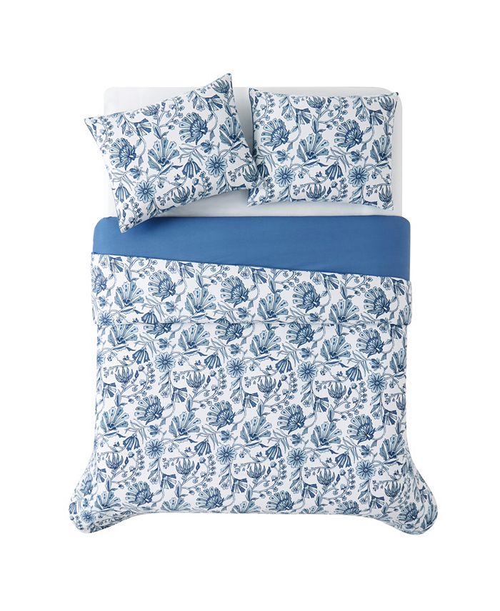 Coastal Living Amelia Floral 3 Piece Comforter Set, Full/Queen ...