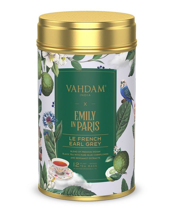 Vahdam Teas Emily In Paris Tea Gift Box - 48 Pyramid Tea Bags, 4 ...