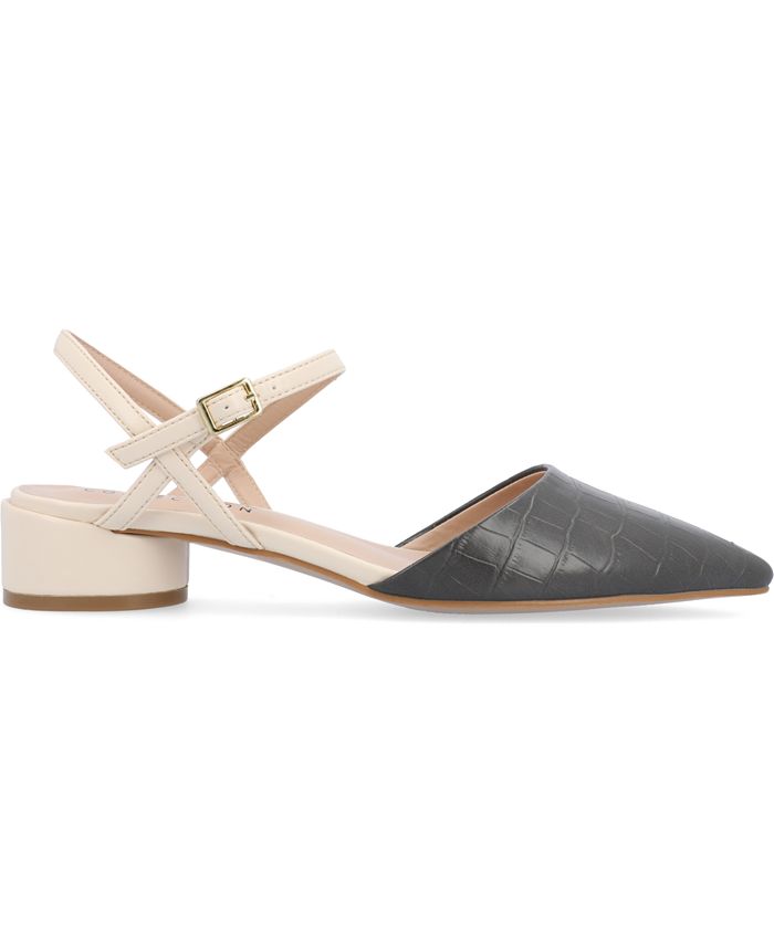 Journee Collection Women's Brynn Block Heel Pointed Toe Flats - Macy's