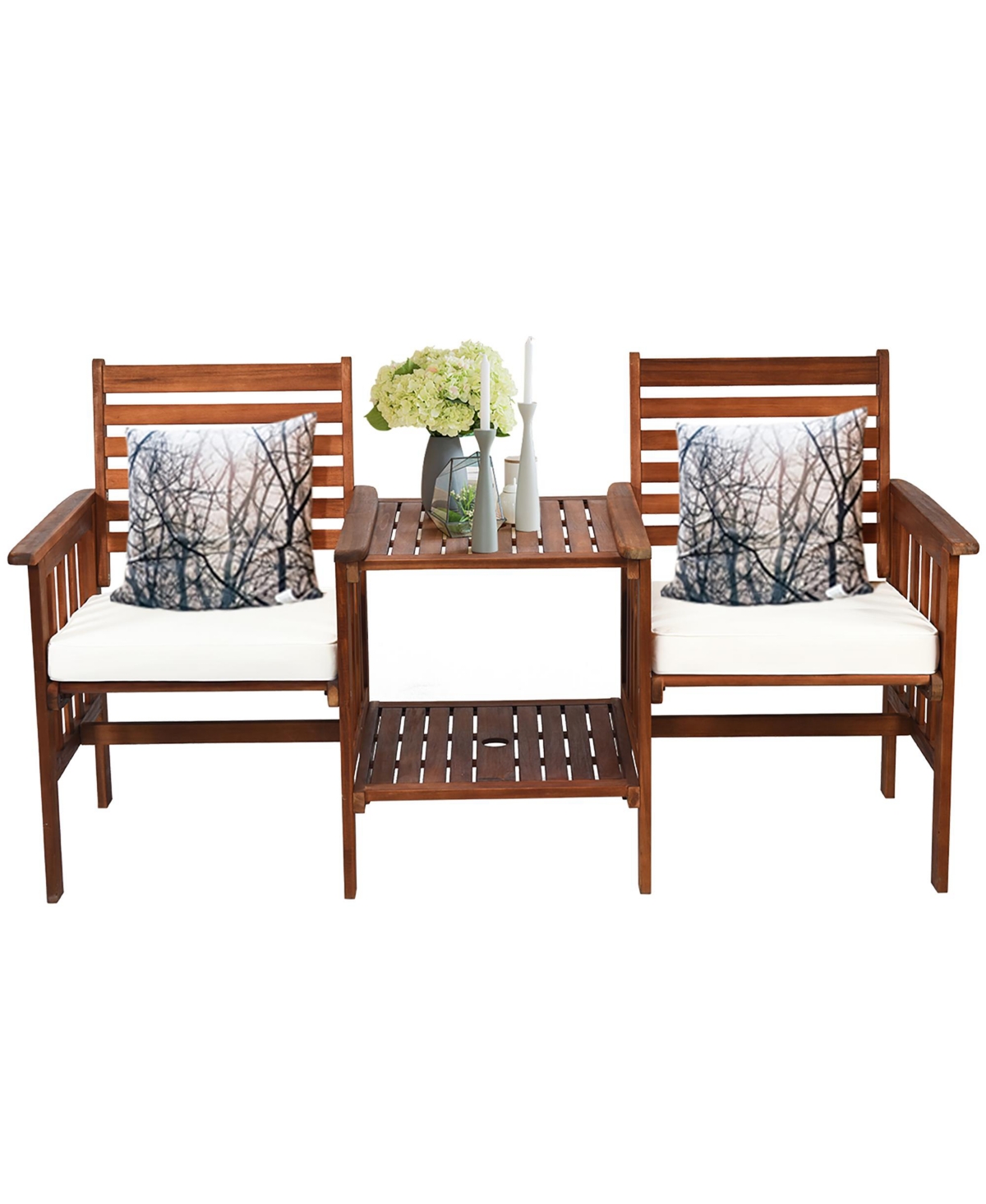 Click here for Patio Loveseat Conversation Set Acacia Wood Chair... prices
