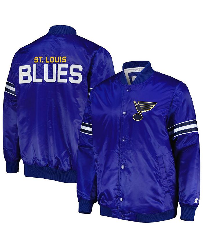 Starter Men's Blue St. Louis Blues Pick and Roll Satin Full-Snap ...
