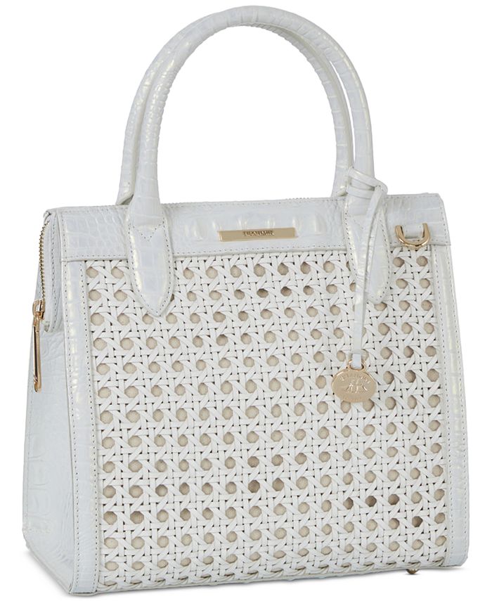 Brahmin Caroline Shell White Mayfield Small Leather Satchel - Macy's