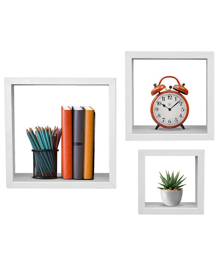Sorbus Floating Square Cube Wall Shelf, Set of 3 - Macy's