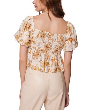 Lost + Wander Women's Toasted Rose Floral Peplum Top - Macy's