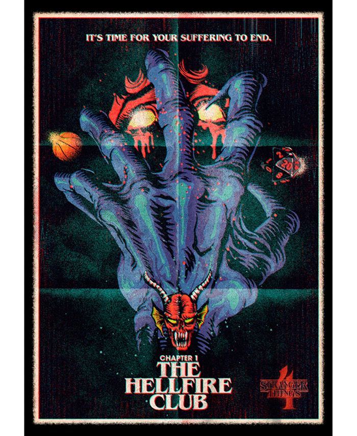 Netflix Boy's Stranger Things Retro Hellfire Club Poster Child T-Shirt ...