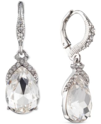 Givenchy Pavé-Crowned Pear-Shape Crystal Drop Earrings - Macy's