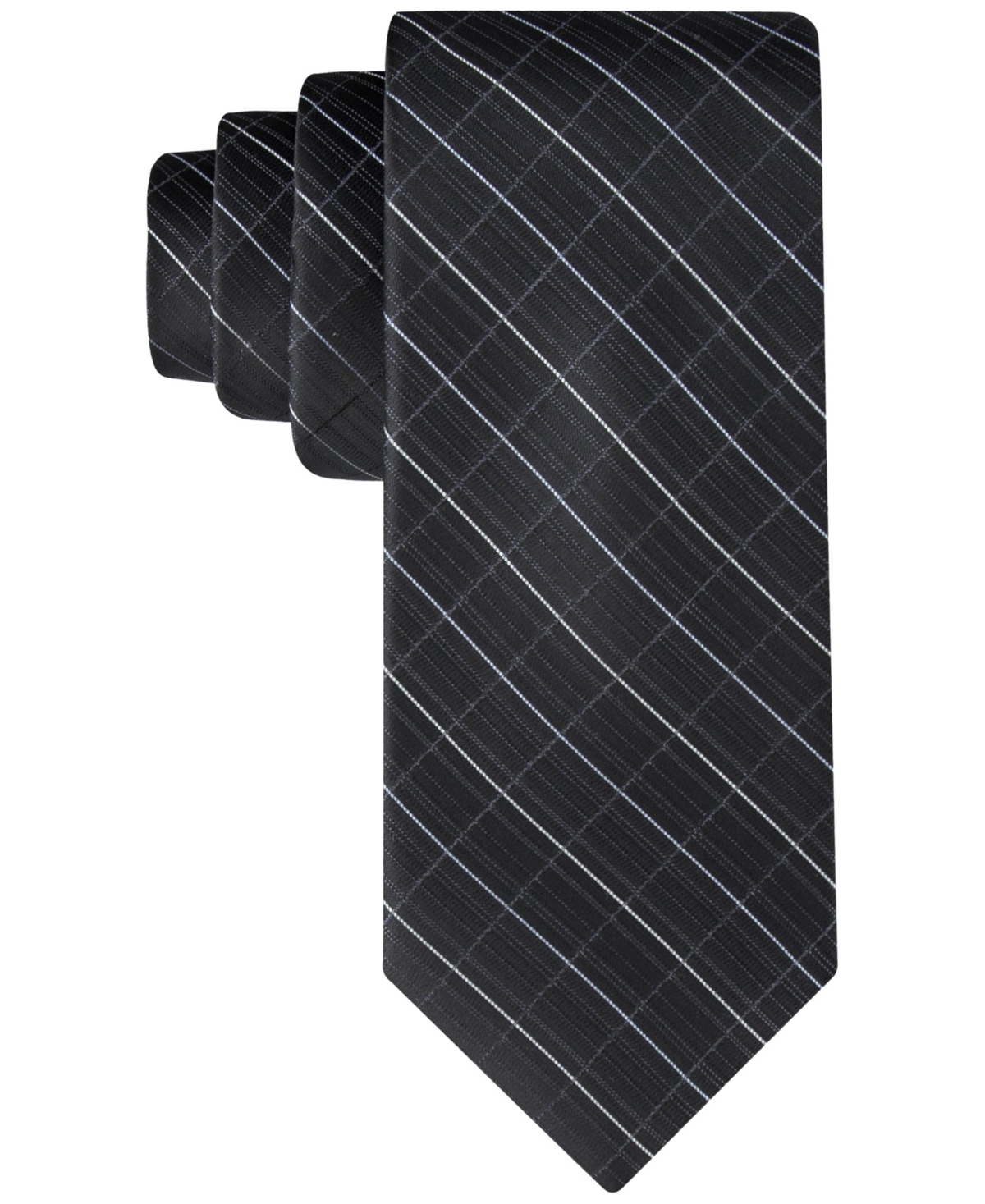 Click here for Calvin Klein Mens Etched Windowpane Tie - Black prices