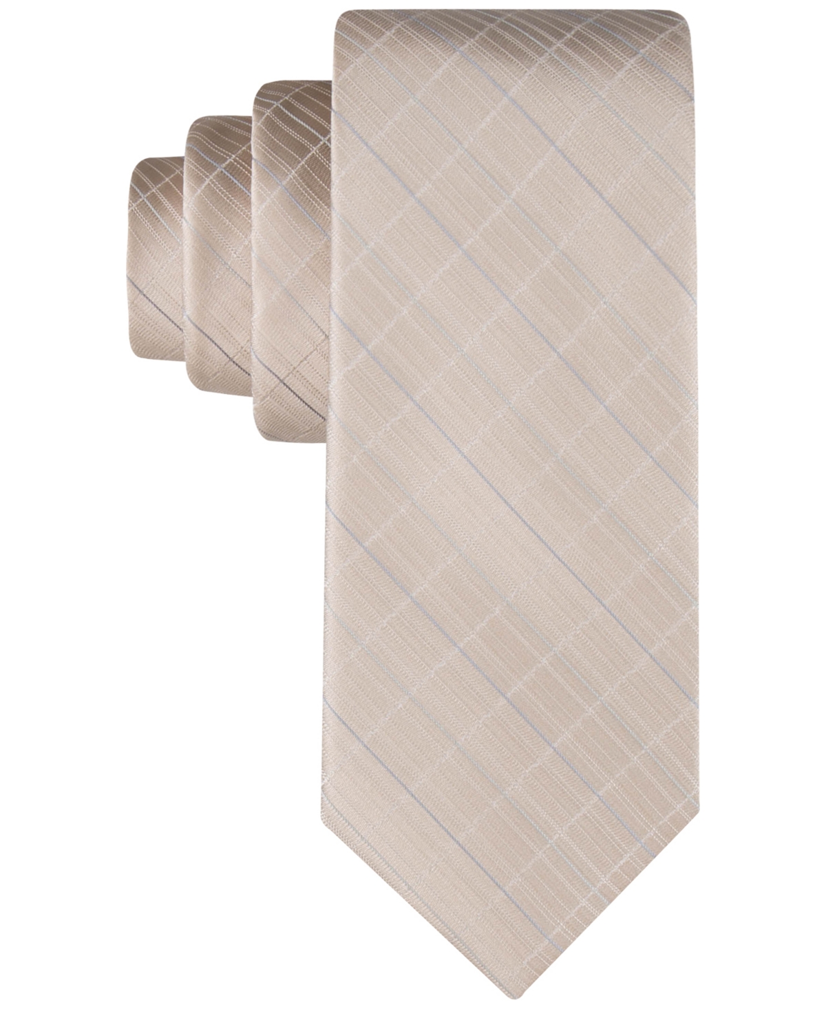 Click here for Calvin Klein Mens Etched Windowpane Tie - Taupe prices