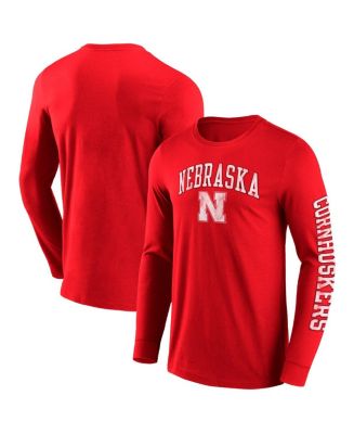 Men's Fanatics Scarlet Nebraska Huskers Distressed Arch Over Logo 2.0 ...