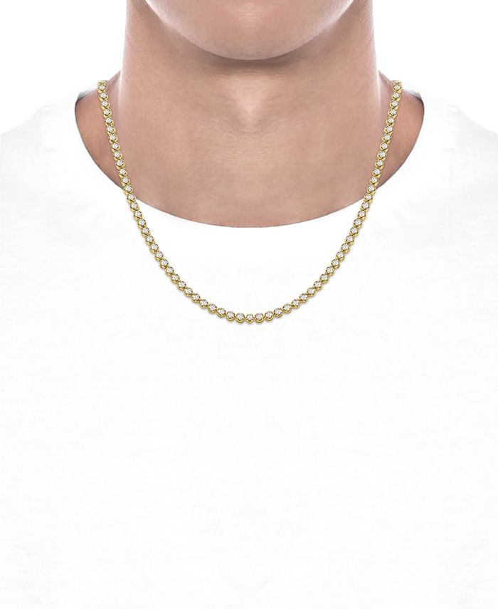 Macy's Men's Diamond 20" Tennis Necklace (5 ct. t.w.) in 10k Gold - Macy's