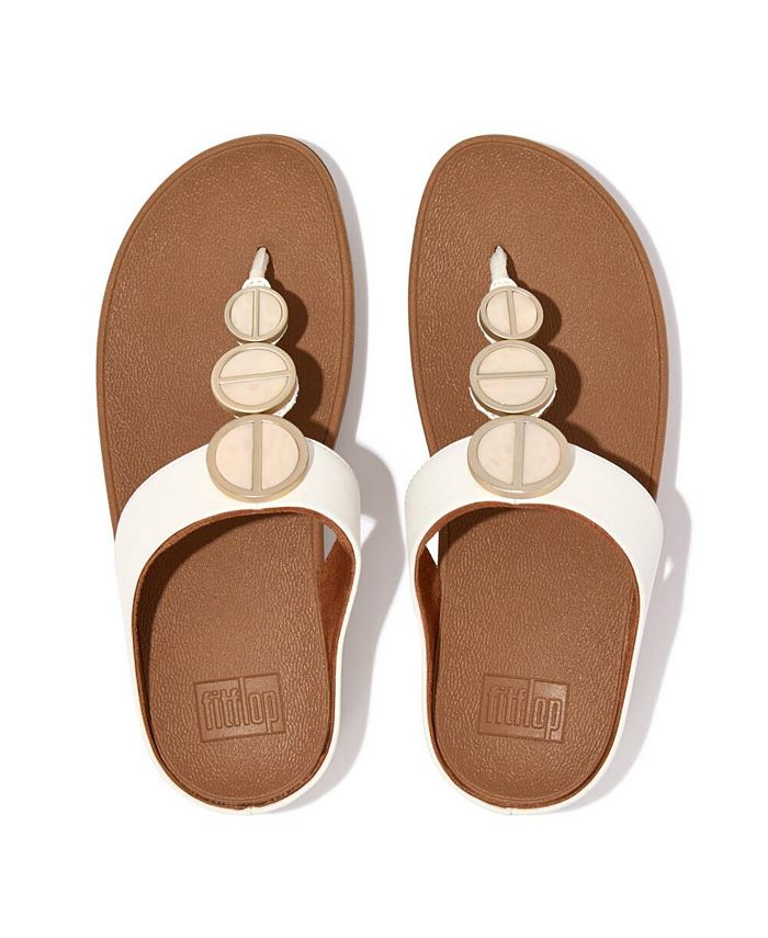 FitFlop Women's Halo Metallic Trim Toe Post Sandals - Macy's