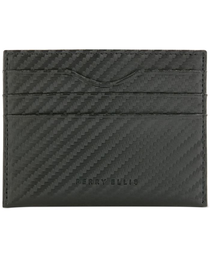 Perry Ellis Portfolio Men's Carbon Fiber Leather Card Case - Macy's