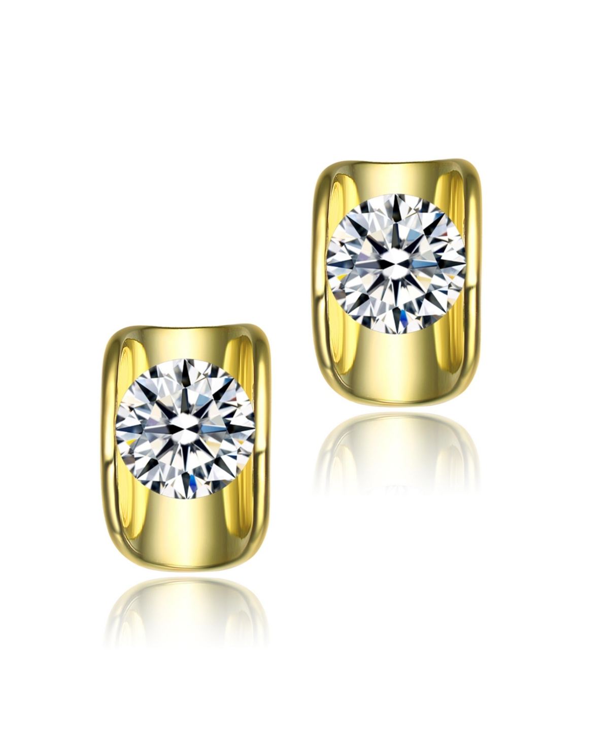 Click here for Sterling Silver Cubic Zirconia Shield Earrings - G... prices