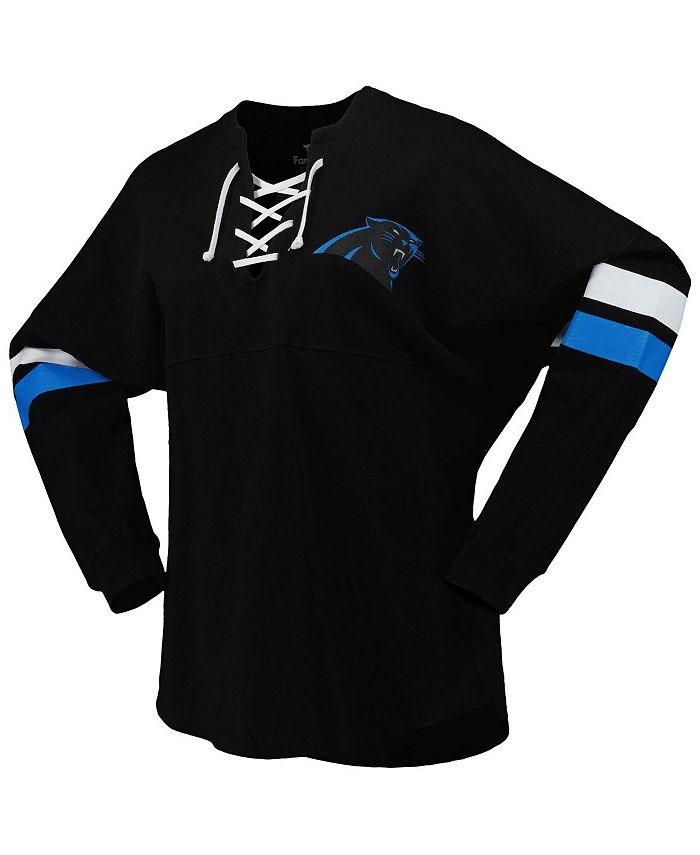 Fanatics Women's Black Carolina Panthers Spirit Jersey Lace-Up V-Neck ...
