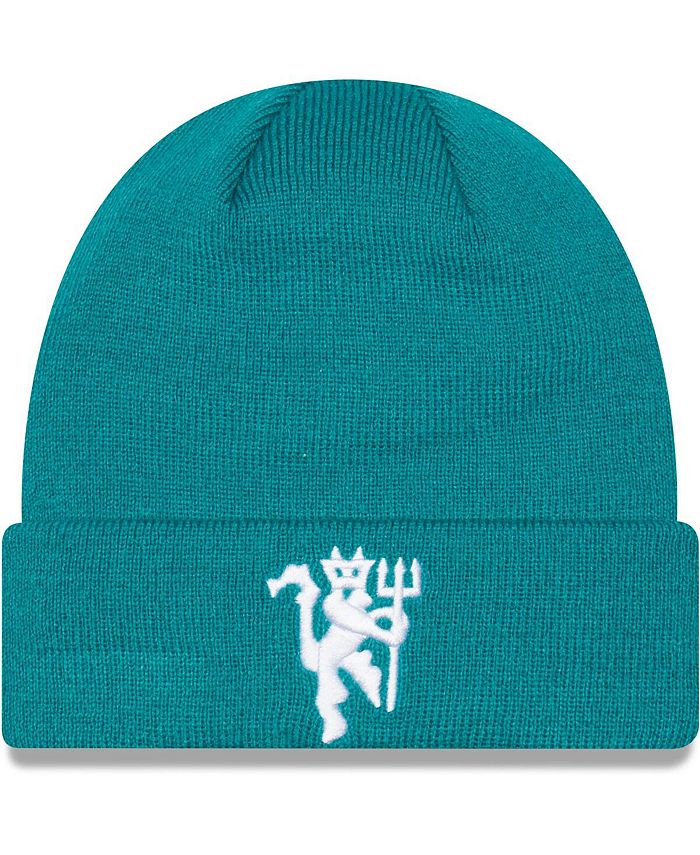 New Era Men's Turquoise Manchester United Seasonal Cuffed Knit Hat - Macy's