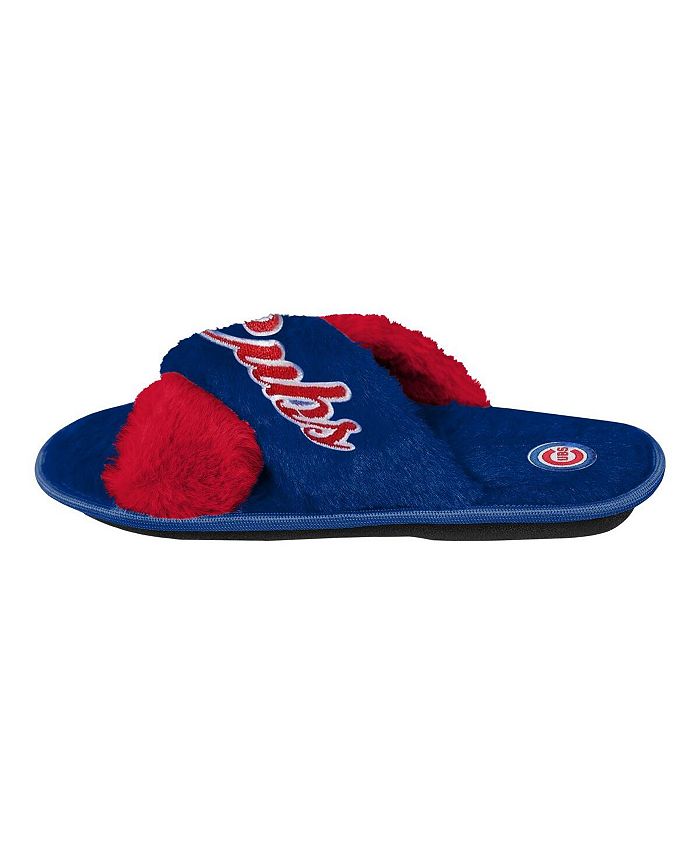 FOCO Women's Royal Chicago Cubs Two-Tone Crossover Faux Fur Slide ...