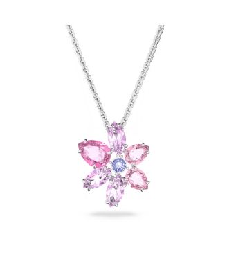 Swarovski Crystal Mixed Cuts Flower Gema Pendant Necklace Macy s