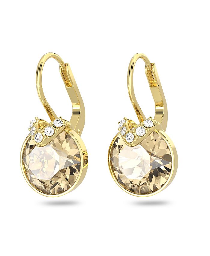 Swarovski Crystal Round Cut Bella V Drop Earrings - Macy's