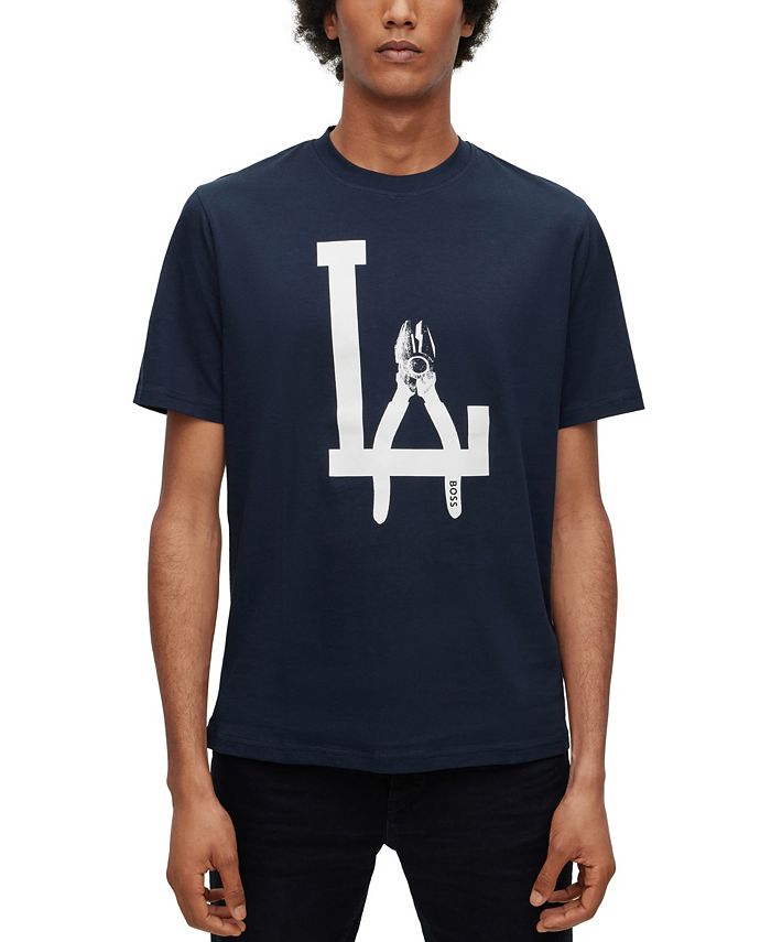 Hugo Boss BOSS Men's Cotton-Jersey Artwork Logo T-shirt - Macy's