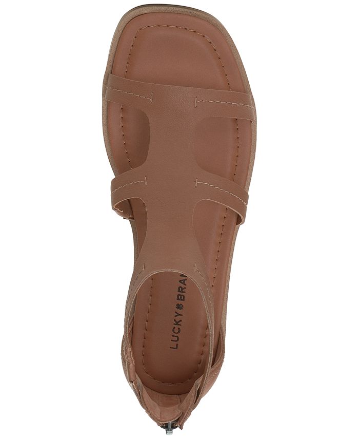 Lucky Brand Women's Nayda T-Strap Gladiator Flat Sandals - Macy's