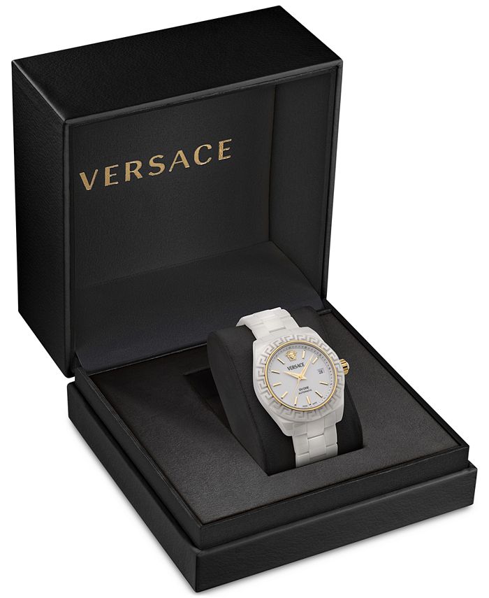 Versace Women's Swiss Automatic DV One White Ceramic Bracelet Watch ...