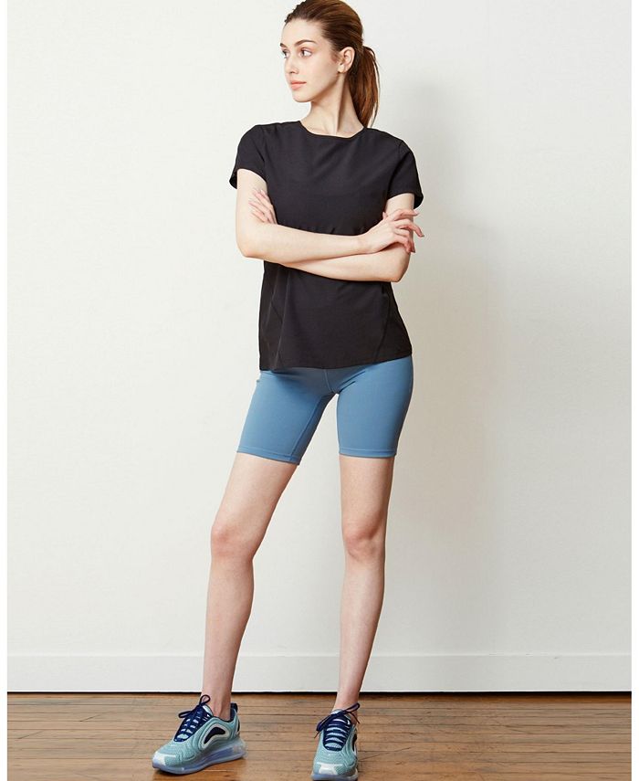 Rebody Active Women's Airy Mile Laser Cut Mesh Top for Women - Macy's