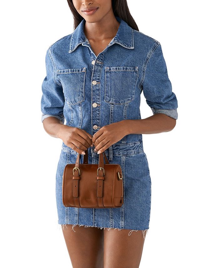 Fossil Carlie Mini Leather Satchel Bag - Macy's