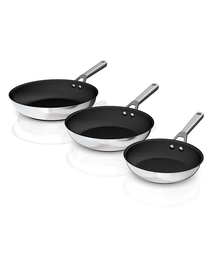 Ninja Stainless Steel 3 Piece Foodi NeverStick Stainless Bundle Fry Pan ...