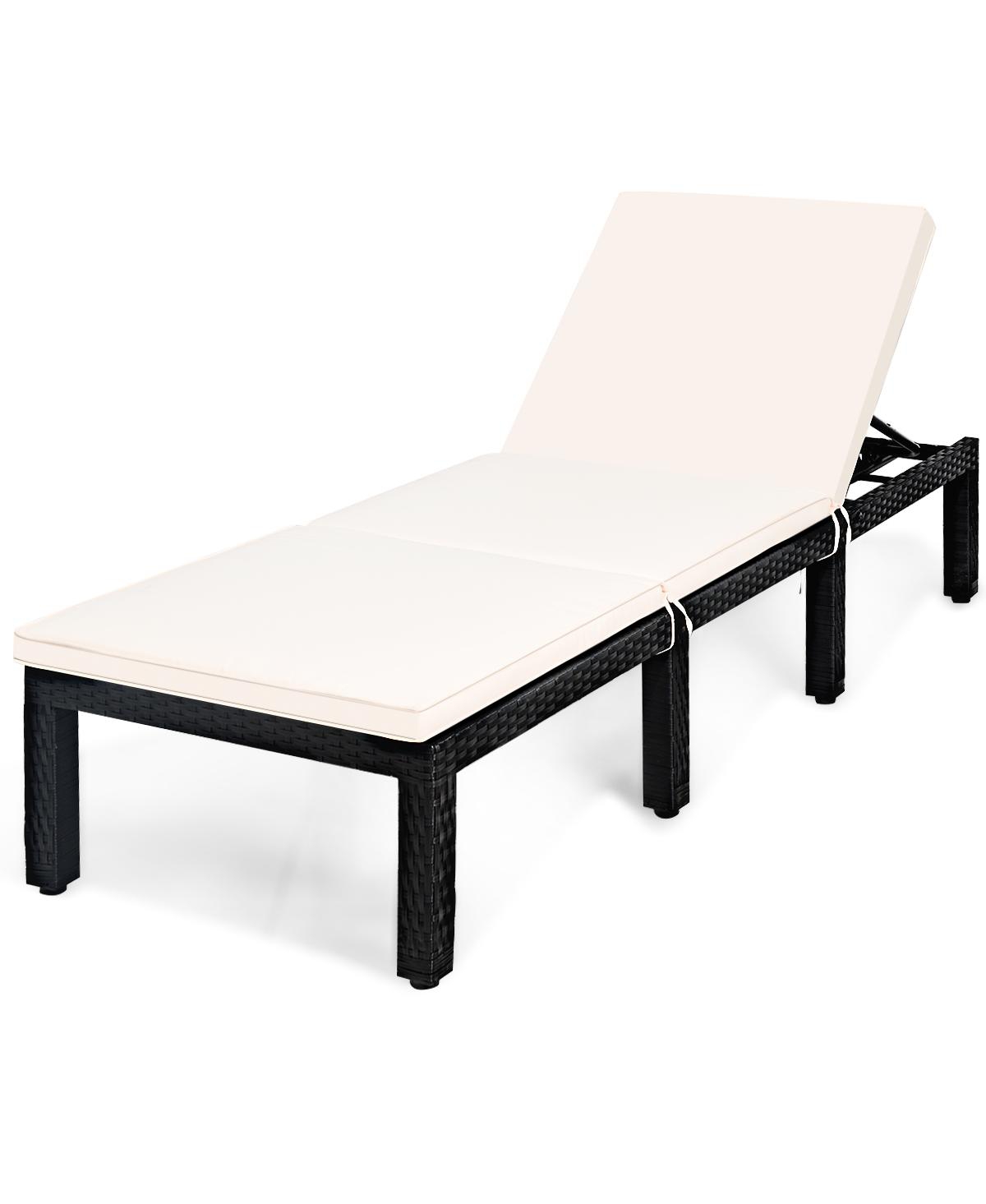 Click here for Costway Patio Lounge Chaise Cushioned Rattan Heigh... prices