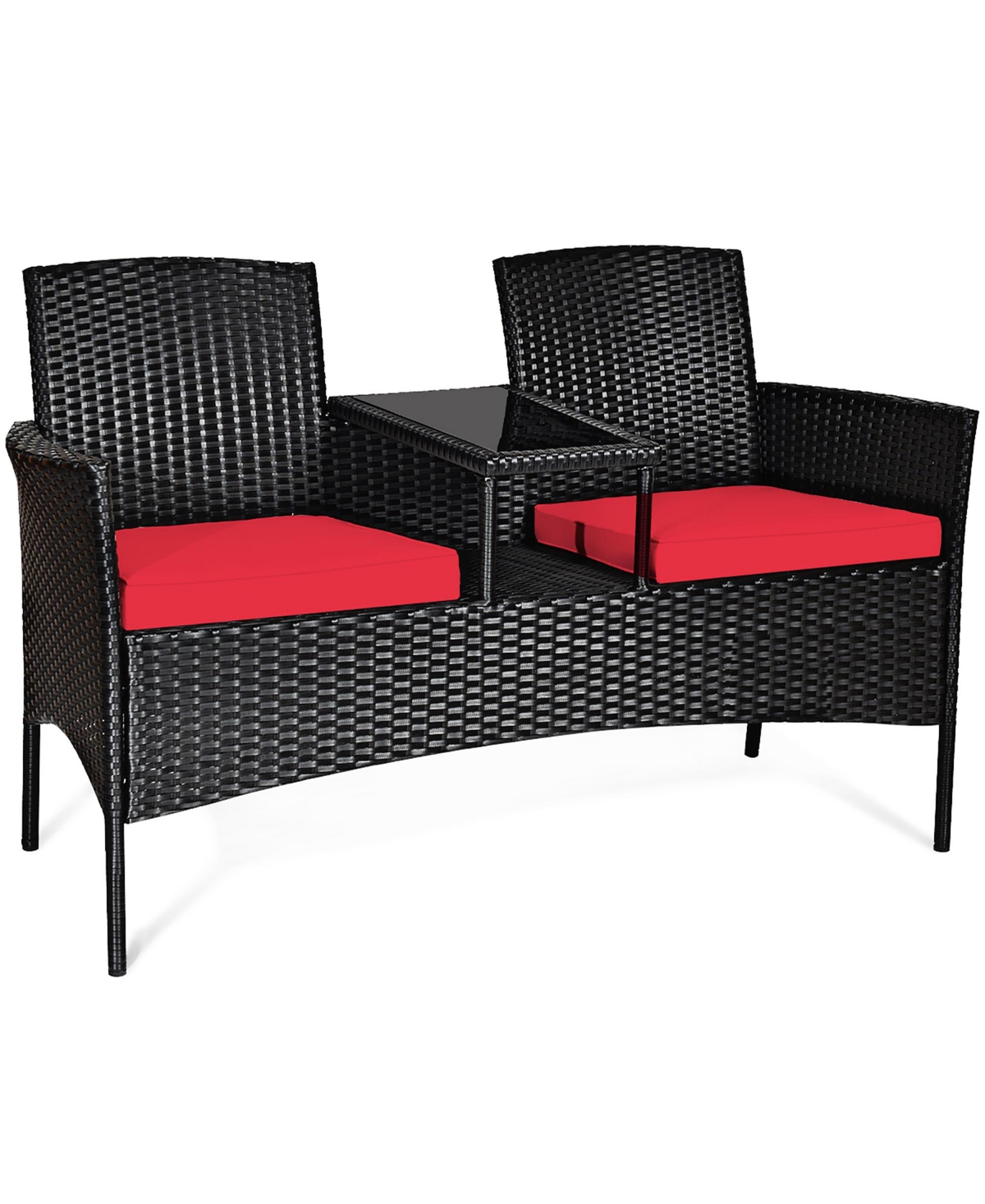 Click here for Costway Patio Rattan Conversation Set Seat Sofa Cu... prices