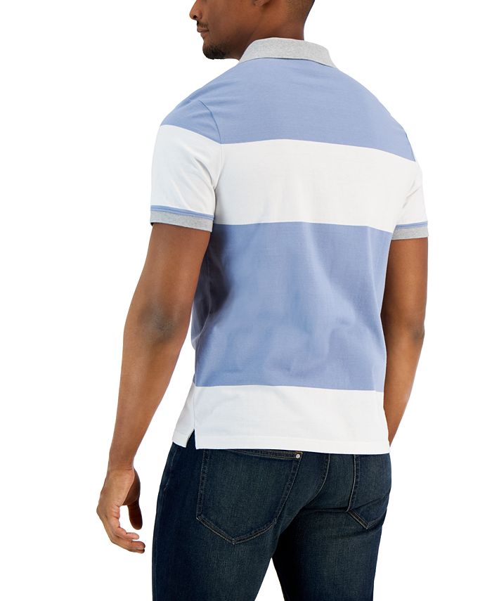Michael Kors Men's Modern-Fit Rugby Wide Stripe Polo Shirt - Macy's