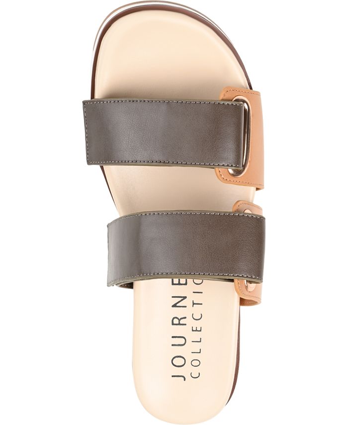 Journee Collection Women's Ashanti Contrast Sandals - Macy's