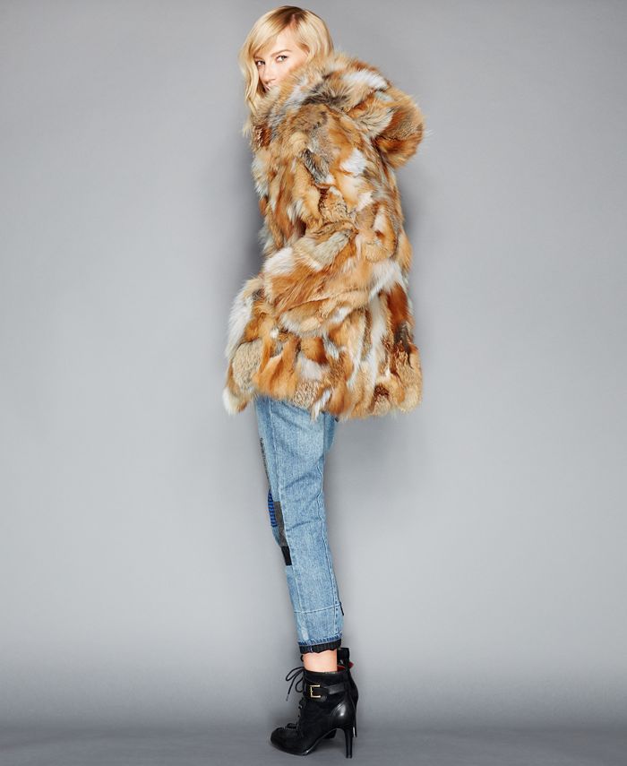 The Fur Vault Pieced Fox Fur Hooded Jacket - Macy's