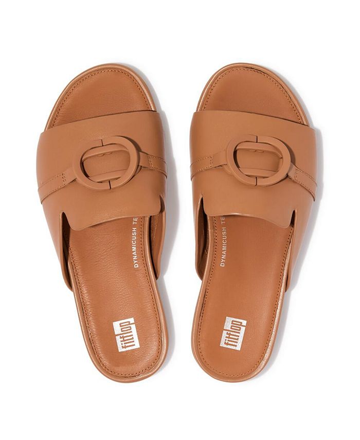 FitFlop Women's Gracie Rubber Circlet Leather Slides Sandal - Macy's