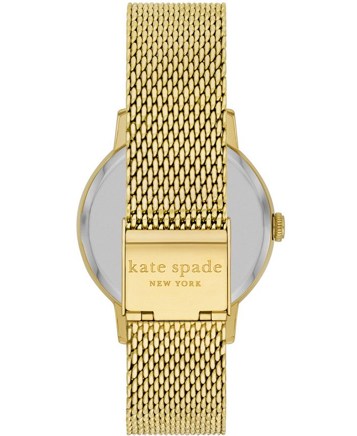 kate spade new york Women's Metro Three Hand Quartz Gold-Tone Stainless ...