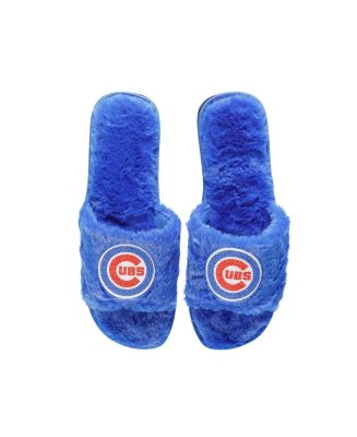 Women's FOCO Royal Chicago Cubs Rhinestone Fuzzy Slippers - Macy's