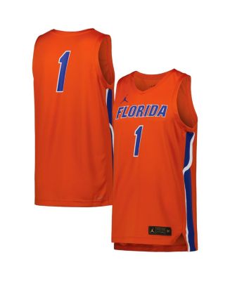 Men's Jordan #1 Orange Florida Gators Team Replica Basketball Jersey ...