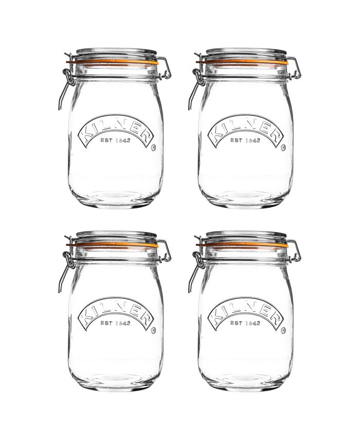 Kilner Round Clip Top Jar 34 oz, Set of 4 - Macy's