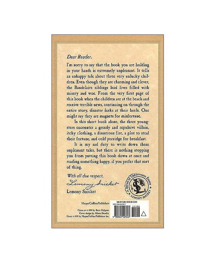 Barnes & Noble The Bad Beginning: Book the First (A Series of ...