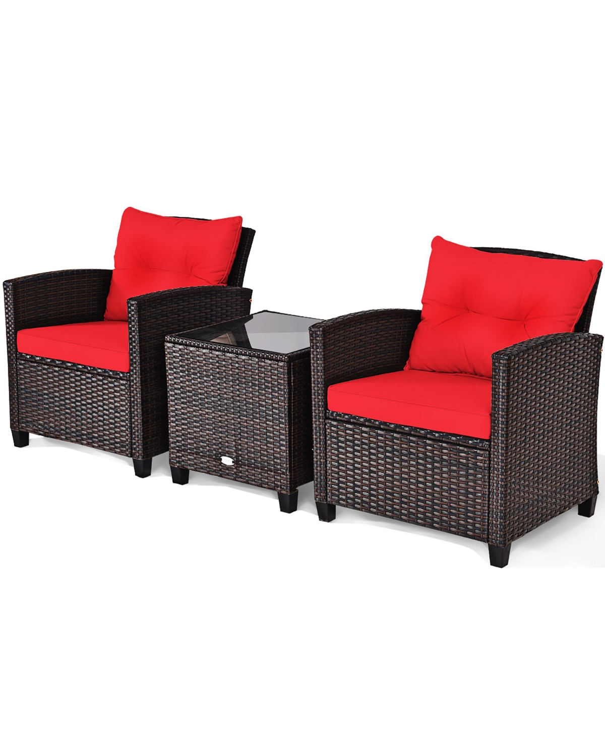 Click here for 3PCS Patio Rattan Furniture Set Cushioned Sofa Cof... prices